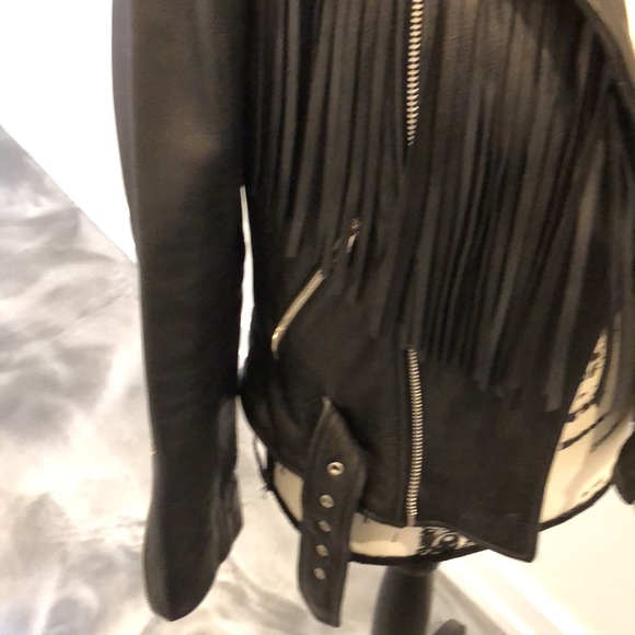 Maje | Jackets & Coats | Soldmaje Fringed Leather Moto Jacket | Poshmark